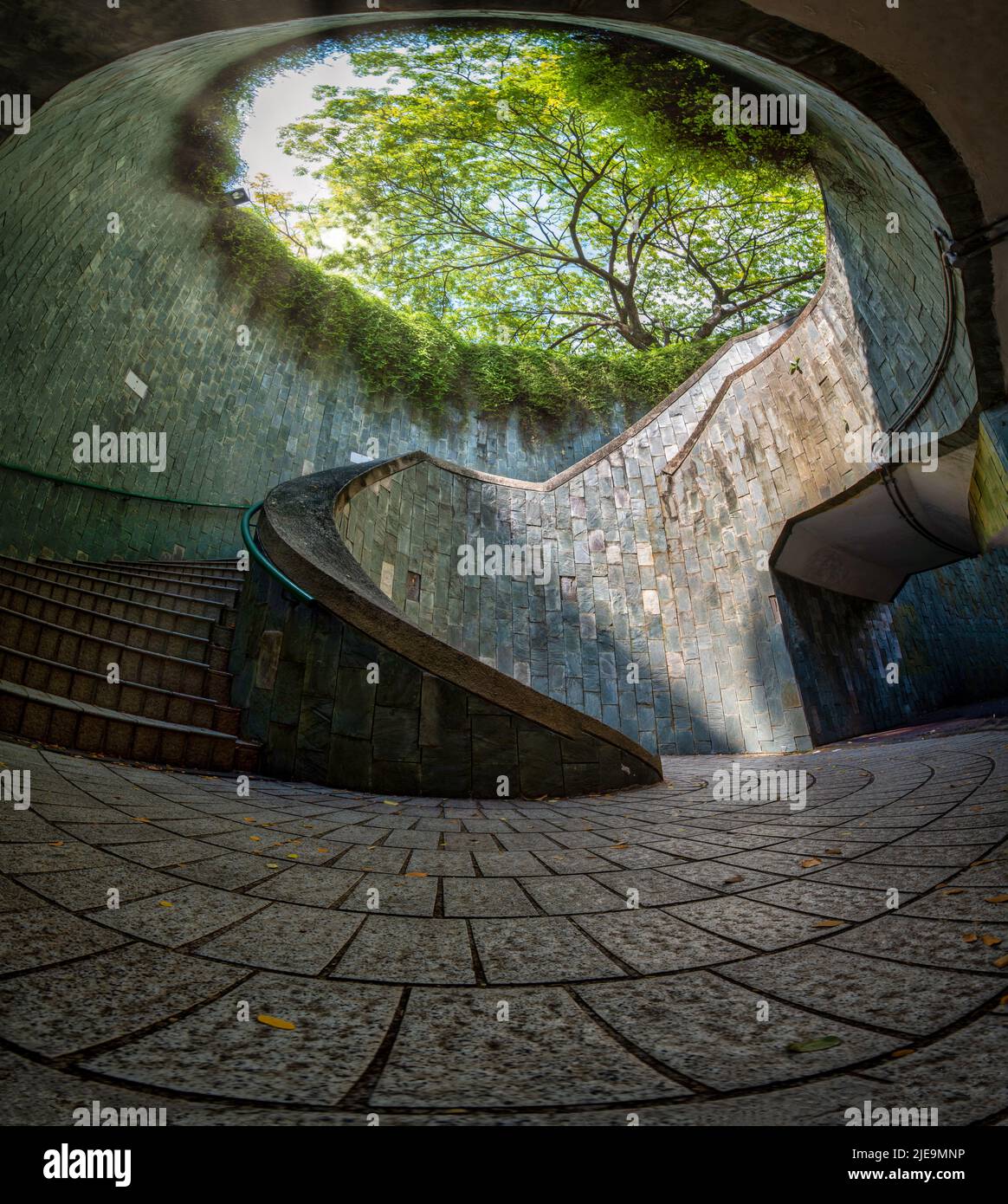 Spiral staircase at daytime in Fort Canning Park, Singapore Stock Photo ...