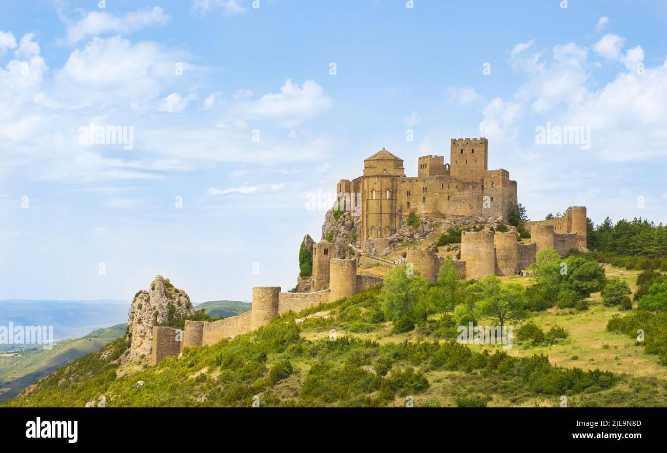 Romanesque Castle of Loarre in the province of Huesca, Spain Stock ...