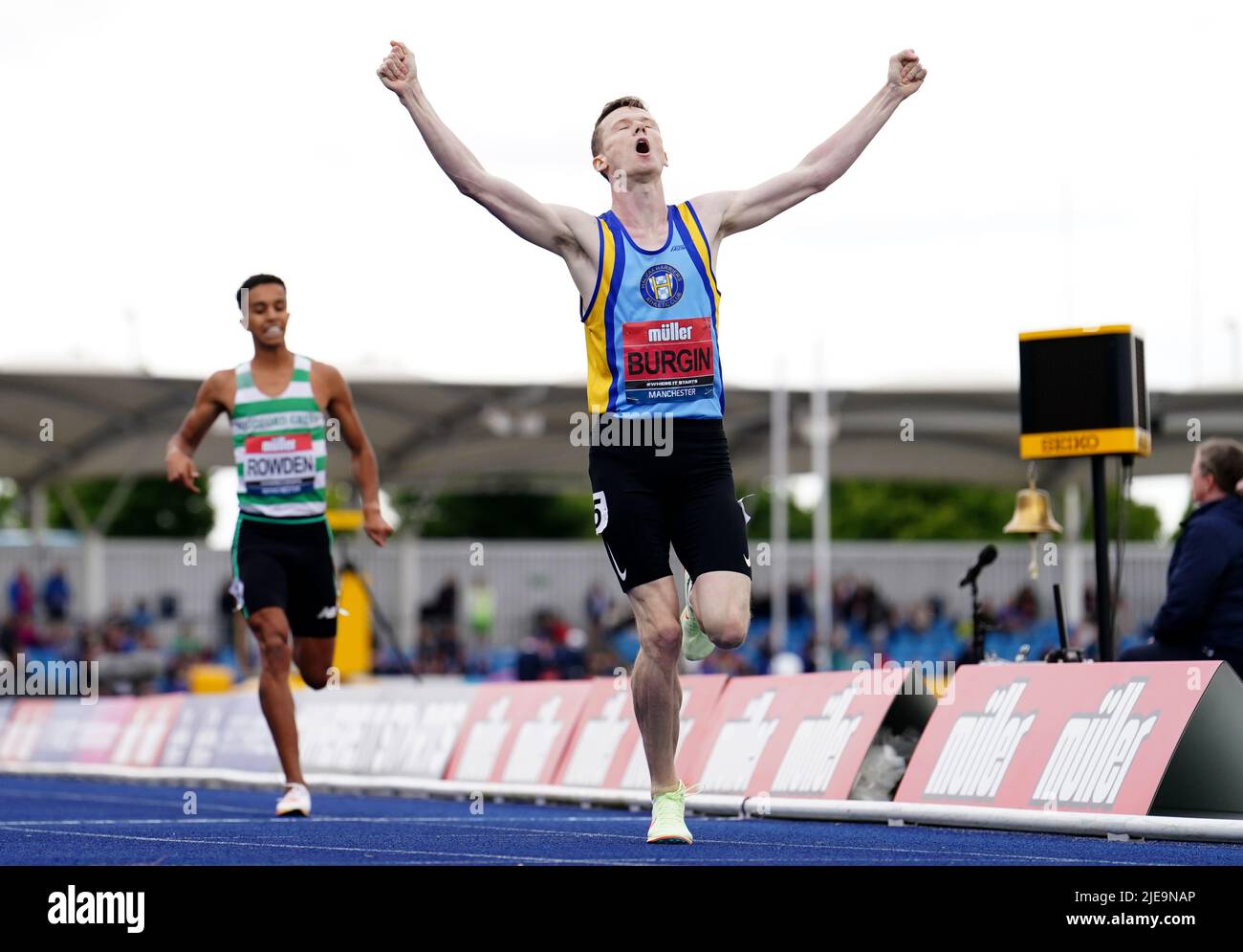 Max Burgin wins the MenÕs 800 metres during day three of the Muller UK ...