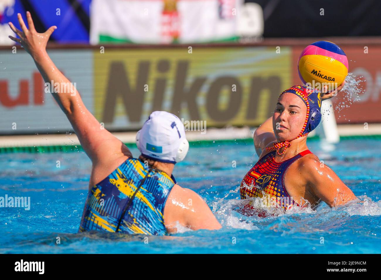 BUDAPEST, HUNGARY - JUNE 26: Anna Novikova of Kazakhstan, Nona Perez ...