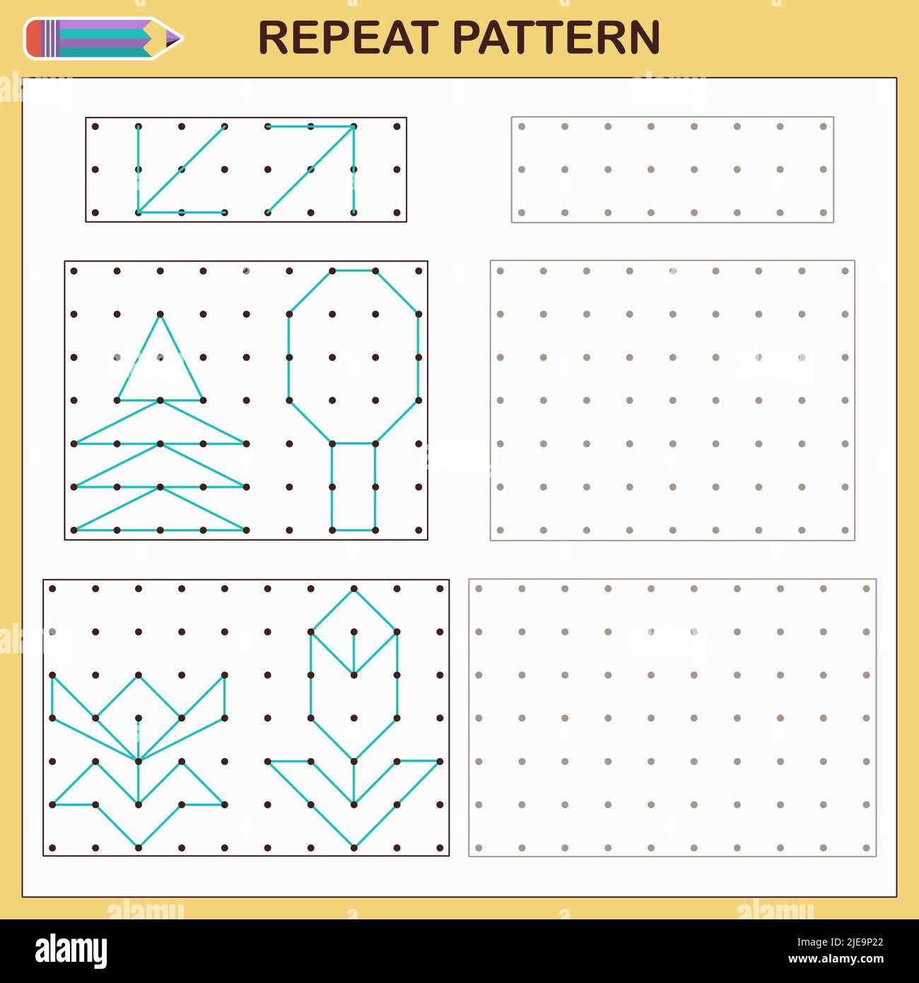 Educational games for kids. Repeat the pattern Stock Vector Image & Art ...