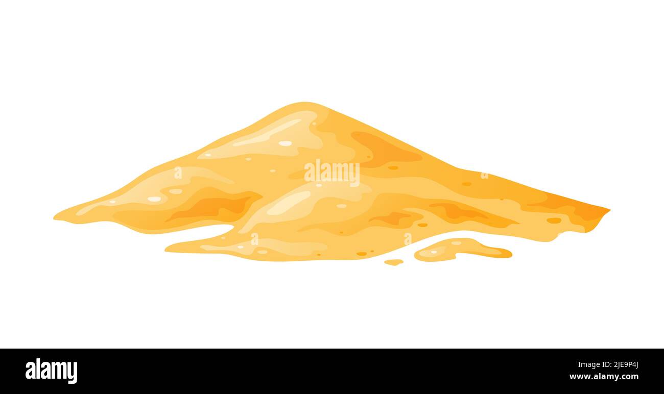 Sand pile, heap, sandy dune isolated on white background. Decorative ...