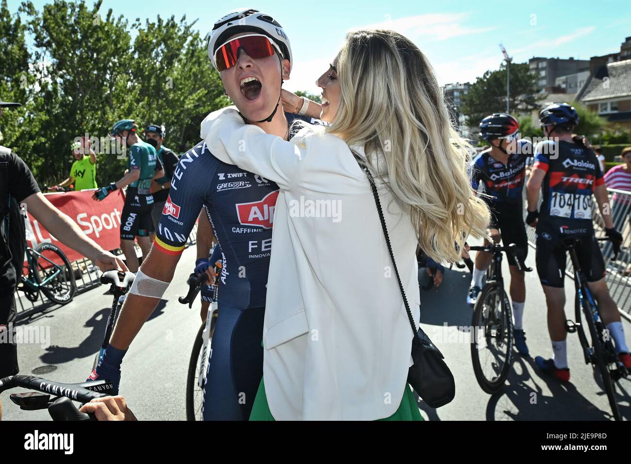 Belgian Tim Merlier of Alpecin-Fenix and his partner Cameron ...