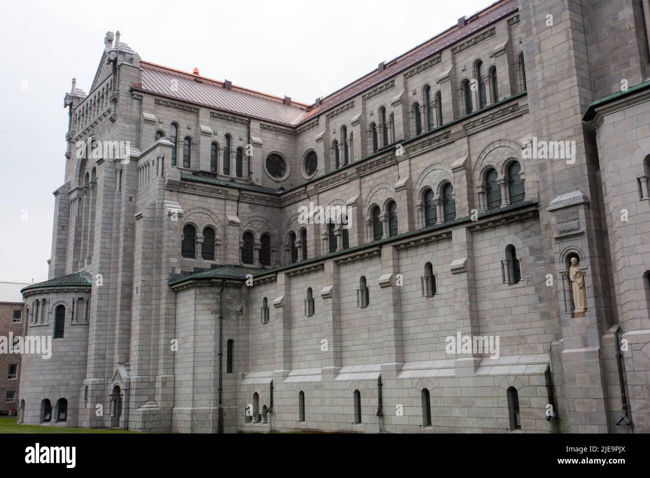 Side profile of Basilica of Sainte-Anne-de-Beaupre, Cathedral, Quebec ...