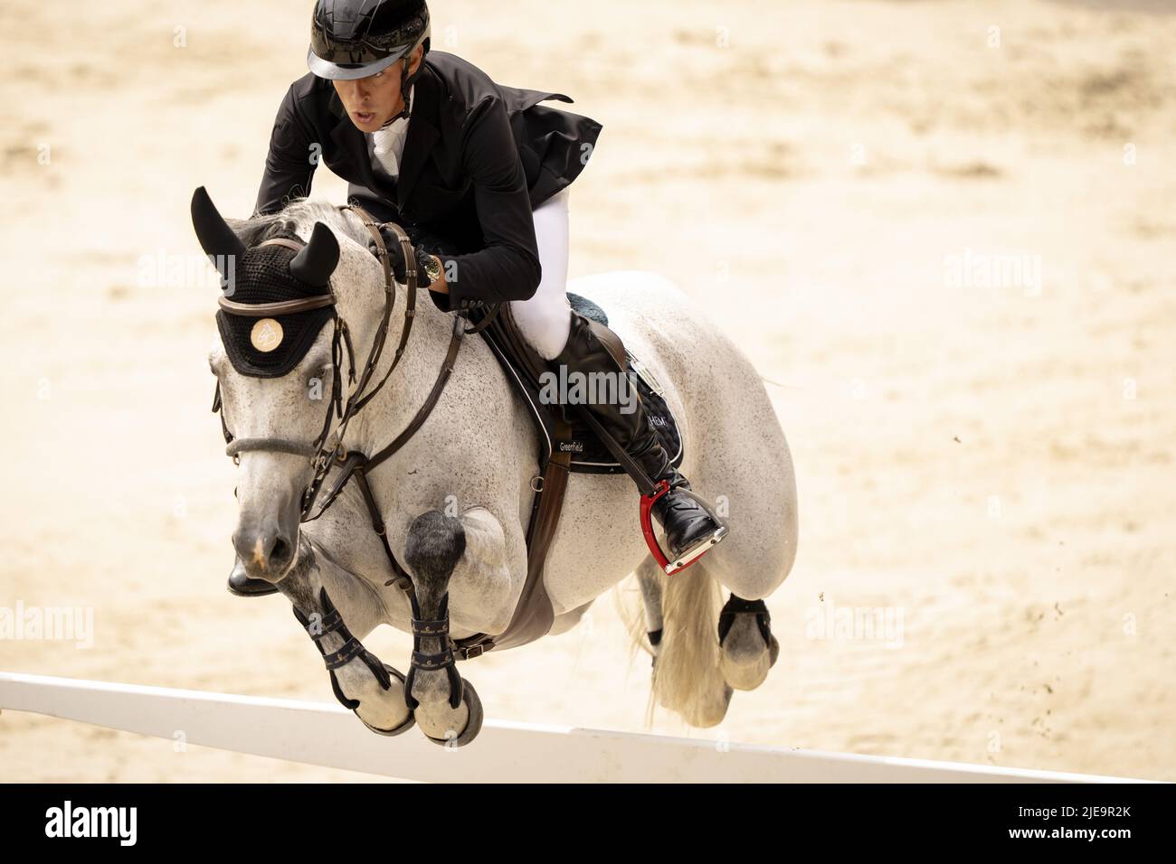 ROTTERDAM - Kevin Jochems in action during the Nations Cup jumping at CHIO Rotterdam. The ...
