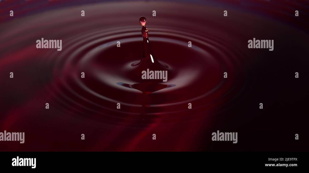 Water Drop Photography: red water drops with spire Stock Photo - Alamy