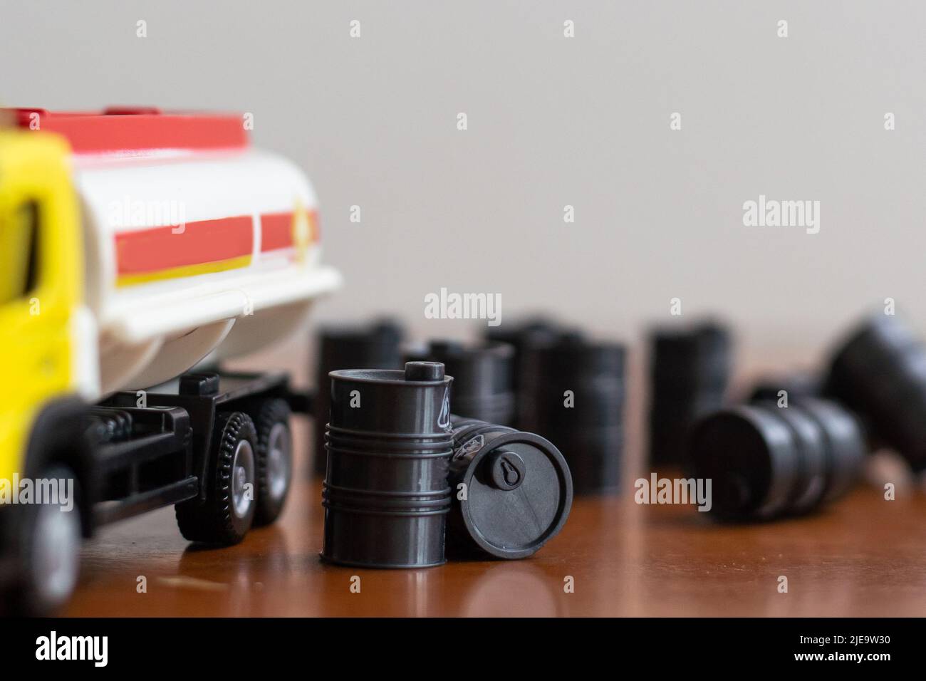 toy barrels and truck, miniature Stock Photo - Alamy