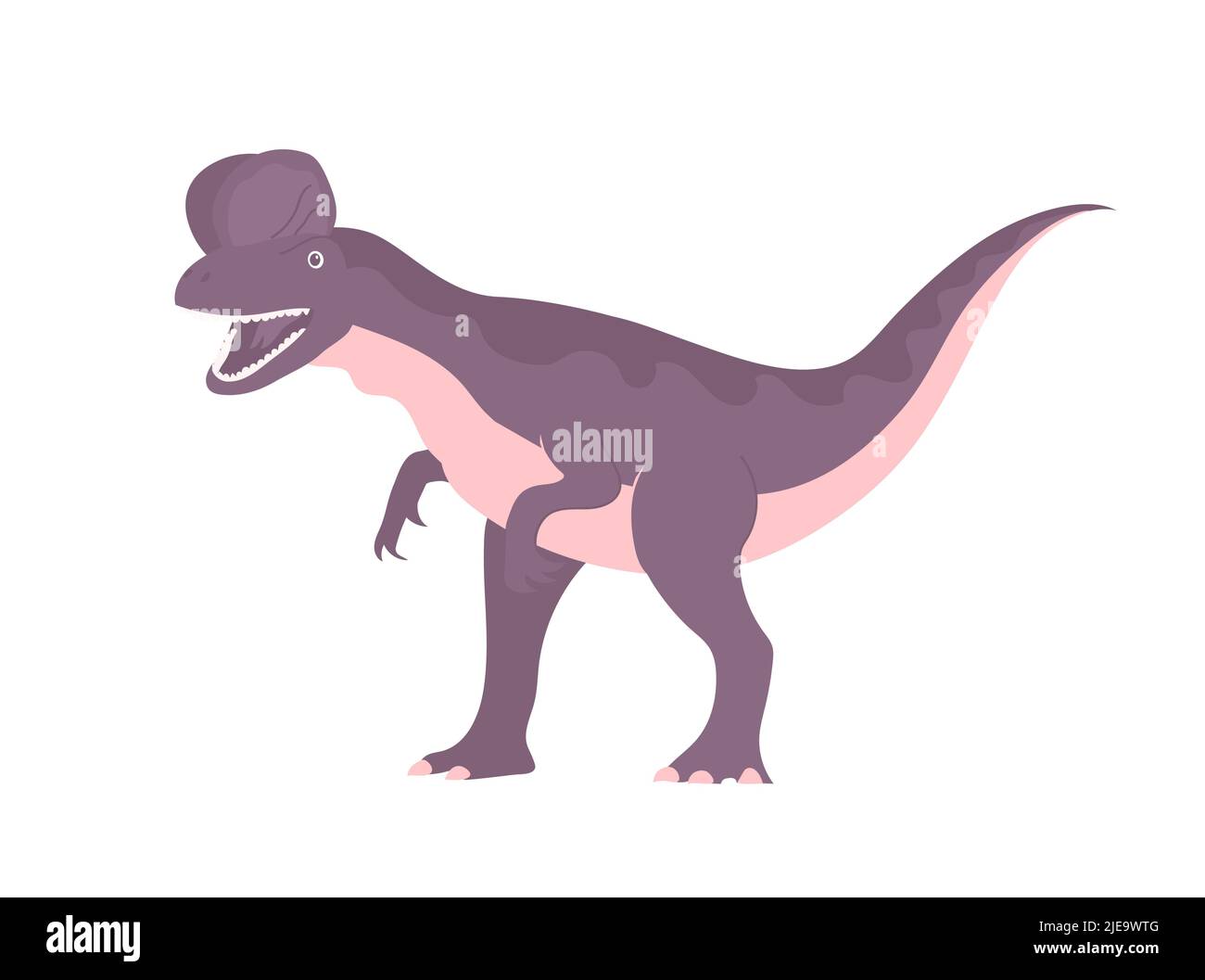 Predatory dinosaur dilophosaurus of the Jurassic period. Prehistoric strong hunter. Cartoon ...