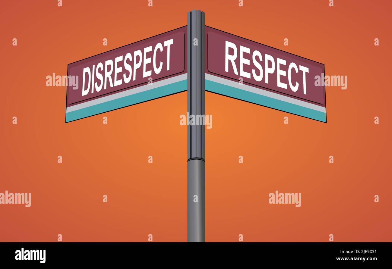 Disrespect on one side with Respect another direction, chrome road sign ...
