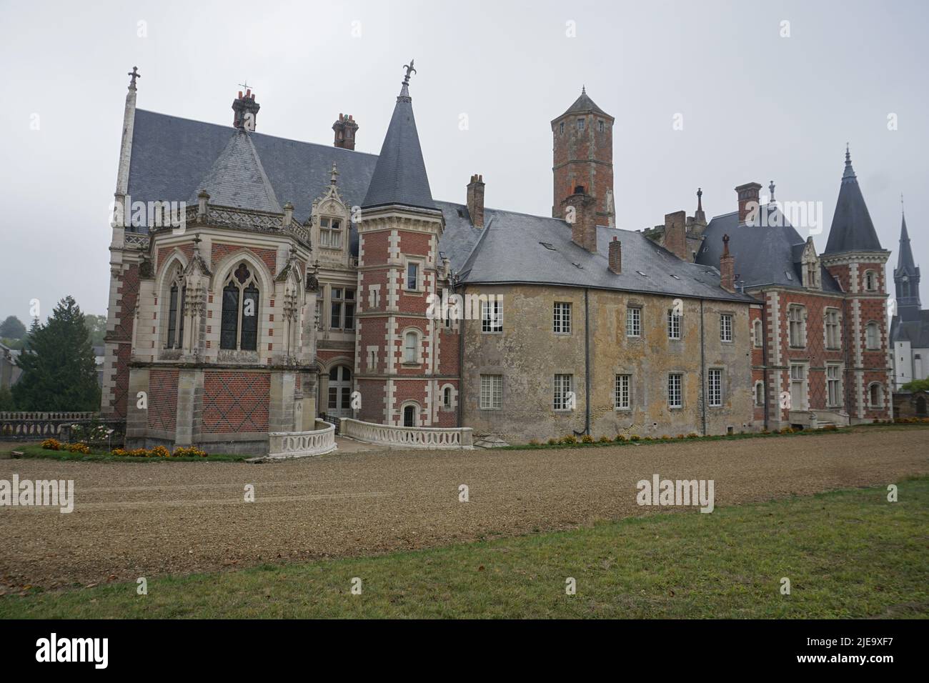 old stone castle in the countryside france Stock Photo - Alamy