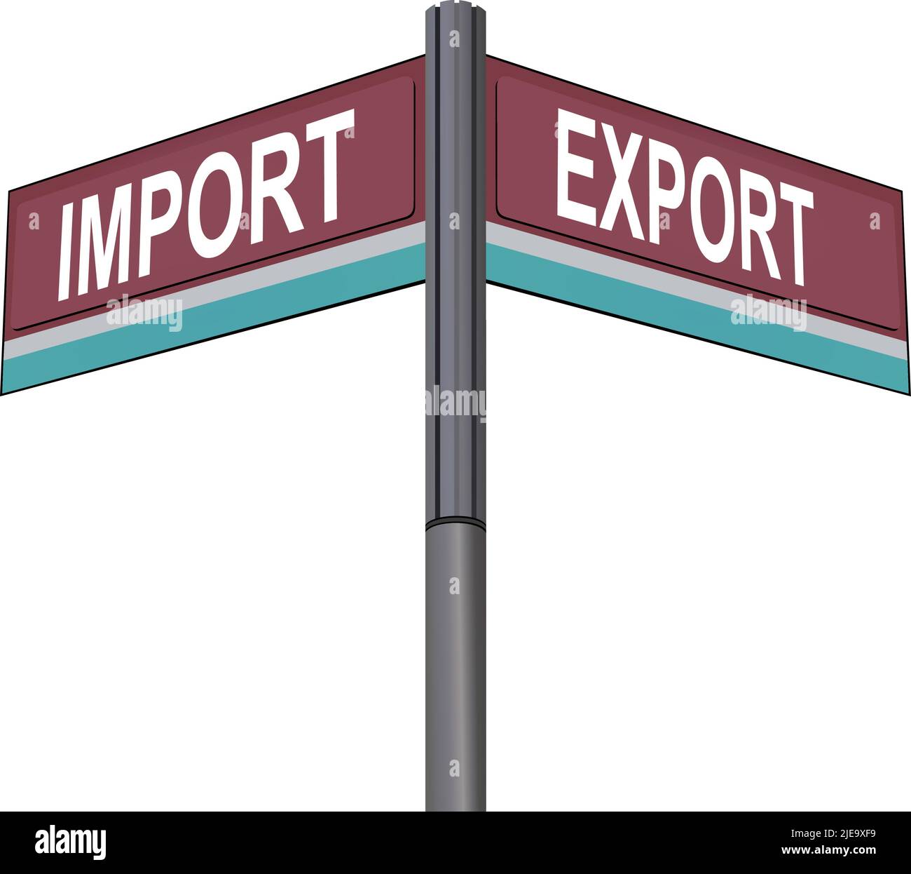 Import on one side with Export another direction, chrome road sign ... Import on one side with Export another direction, chrome road sign ...