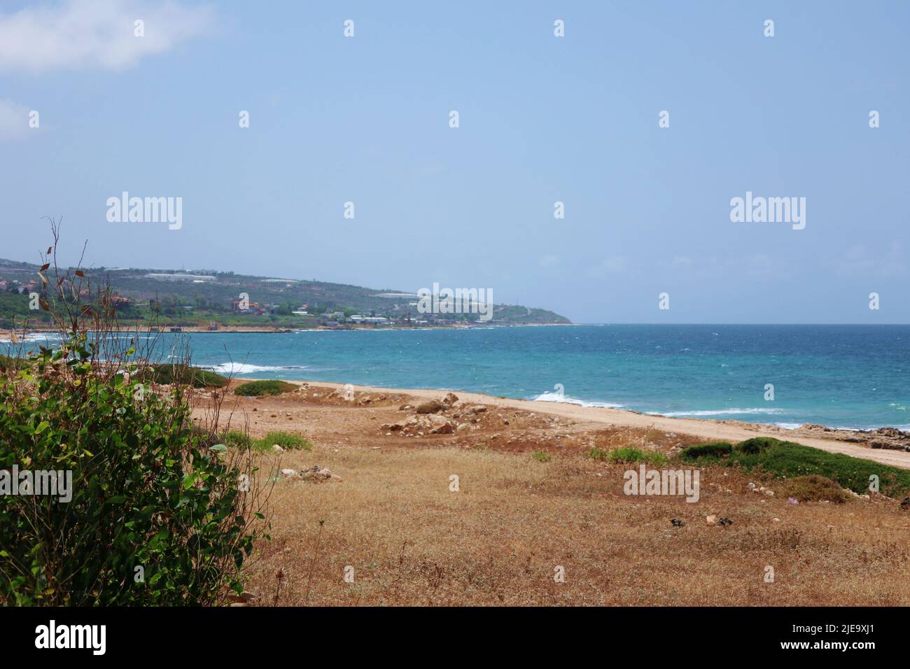 The beach at Naqoura, South Lebanon, next to the border with Israel ...