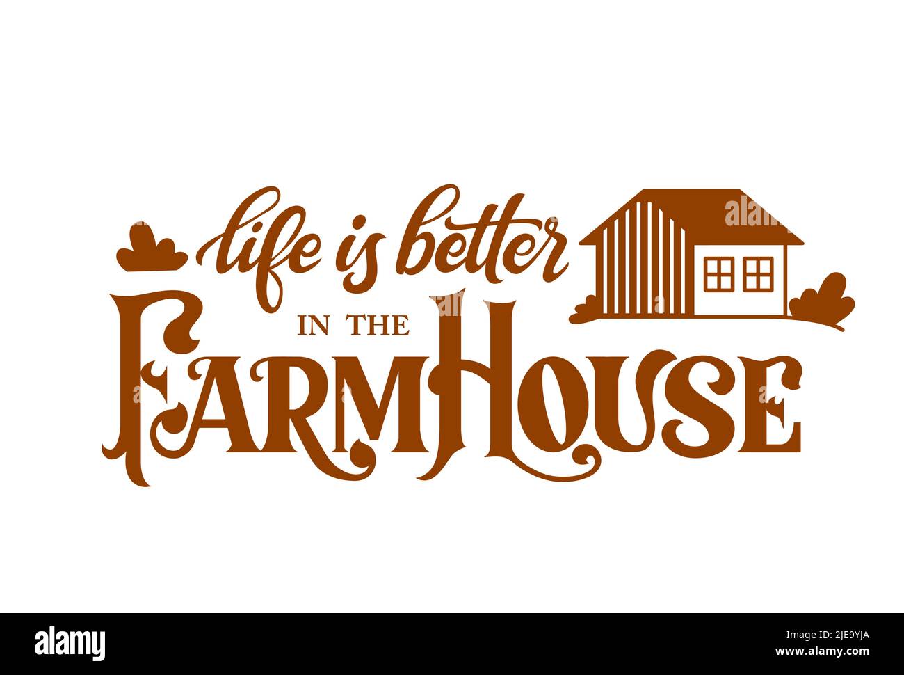 Welcome to farm house home design with lettering. Happy hand drawn ...