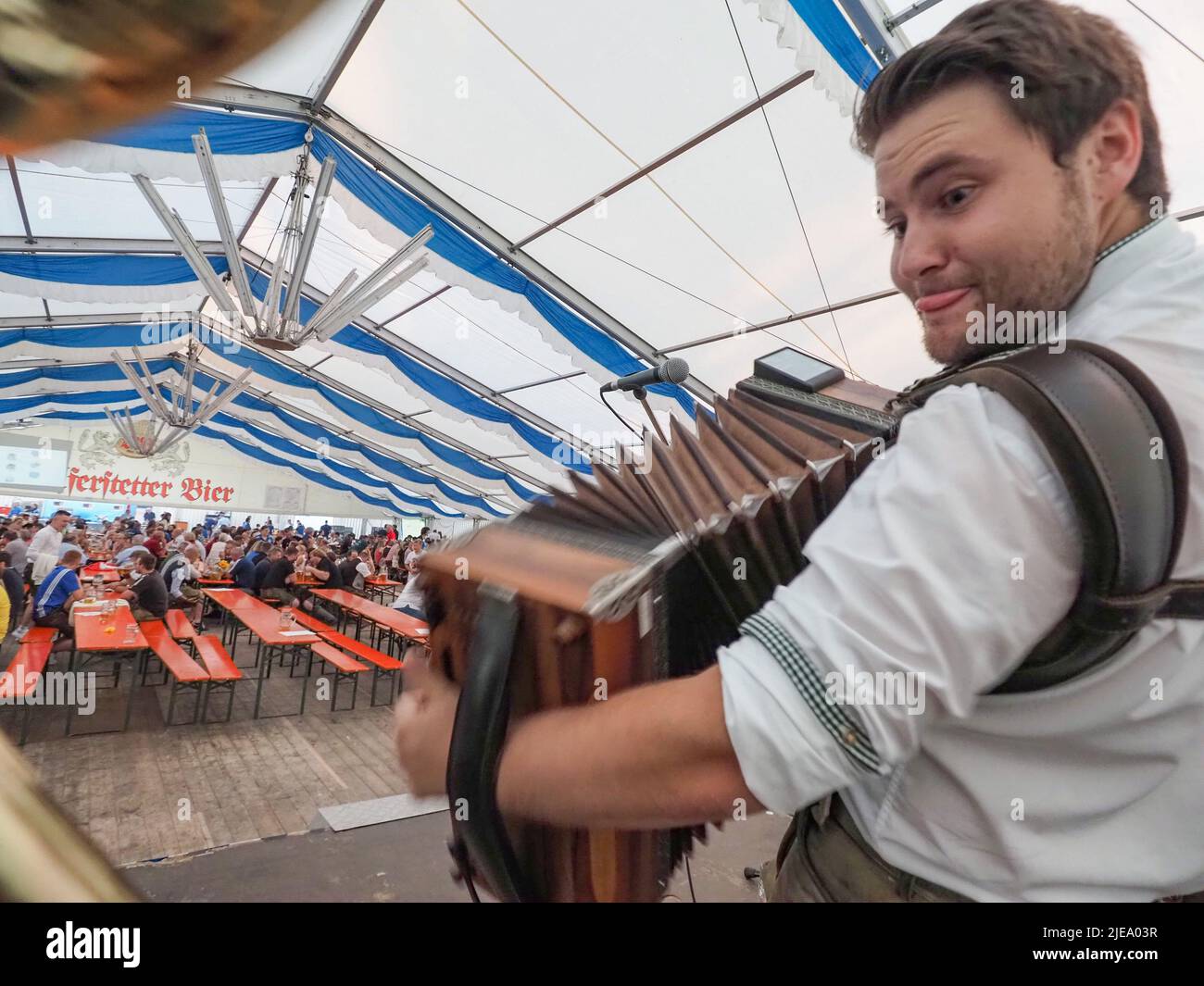 Garham, Germany. 25th June, 2022. Rural orchestra perform on stage ...
