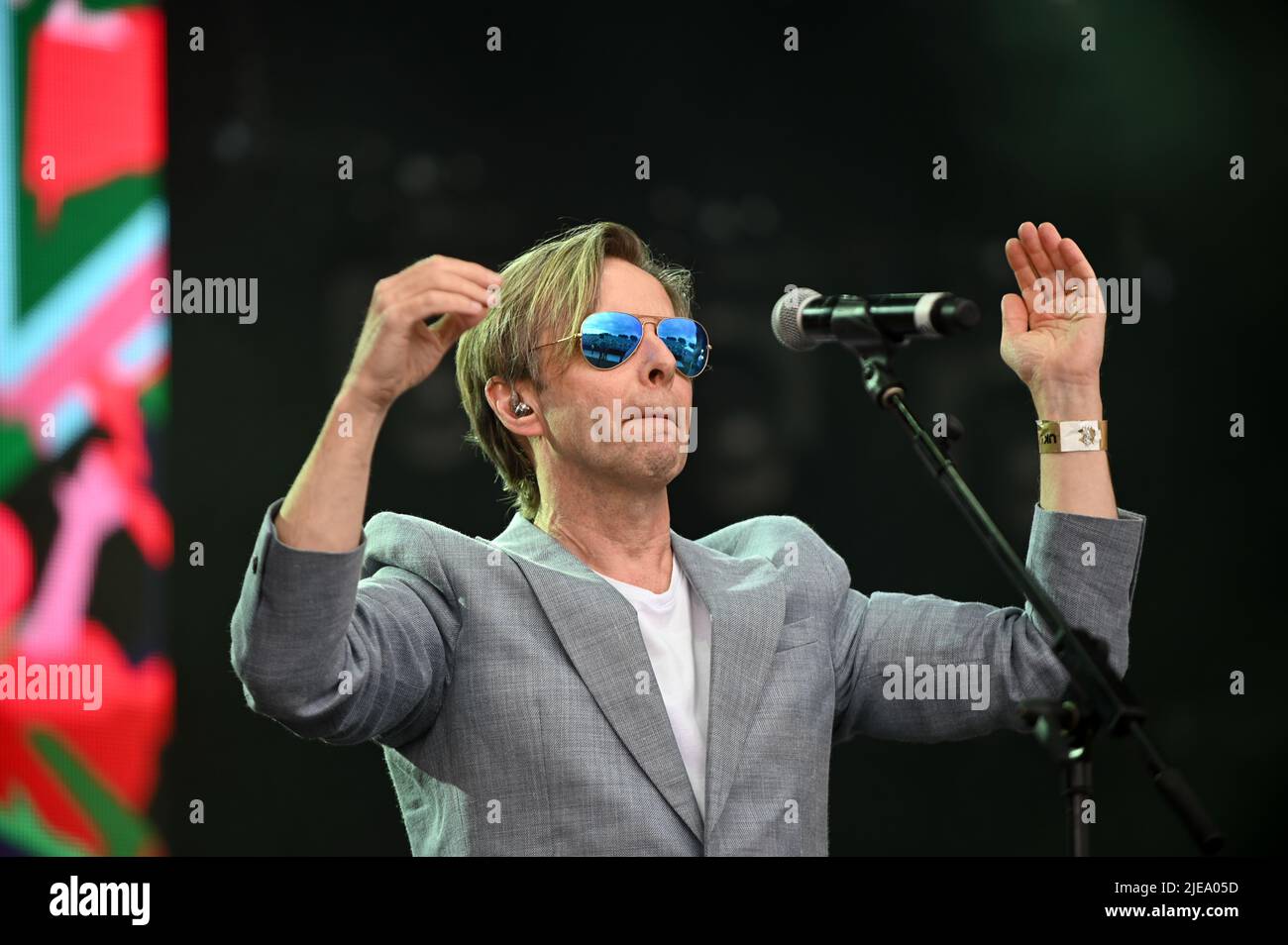 Clark Datchler lead singer of Johnny Hates Jazz performs at Lets Rock ...