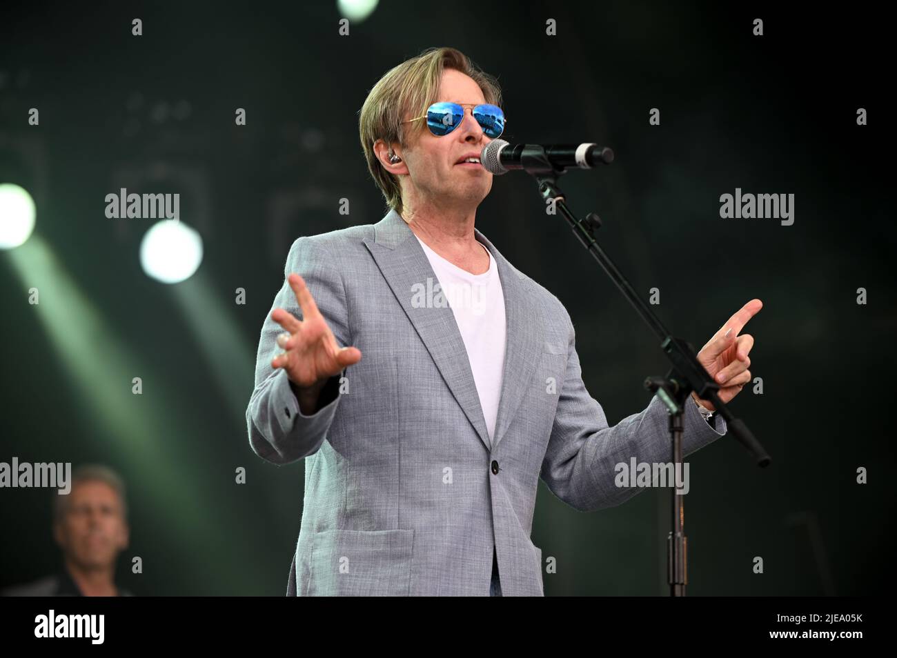 Clark Datchler lead singer of Johnny Hates Jazz performs at Lets Rock ...