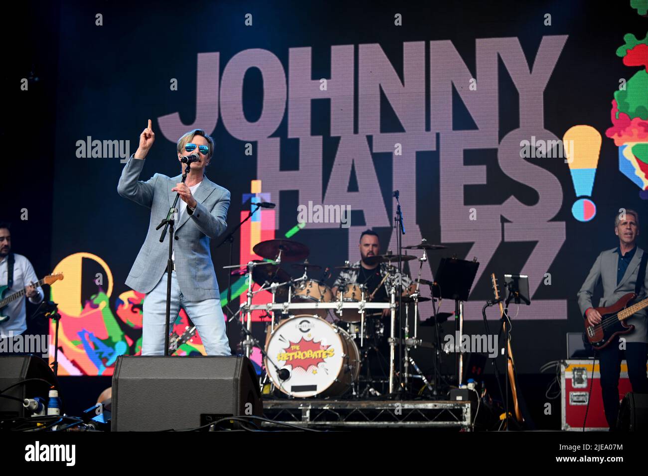 Clark Datchler lead singer of Johnny Hates Jazz performs at Lets Rock ...