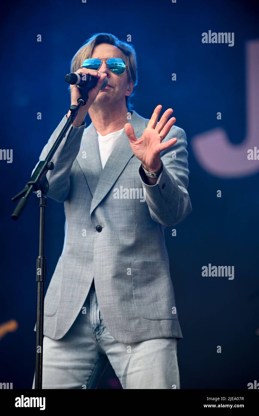 Clark Datchler lead singer of Johnny Hates Jazz performs at Lets Rock ...