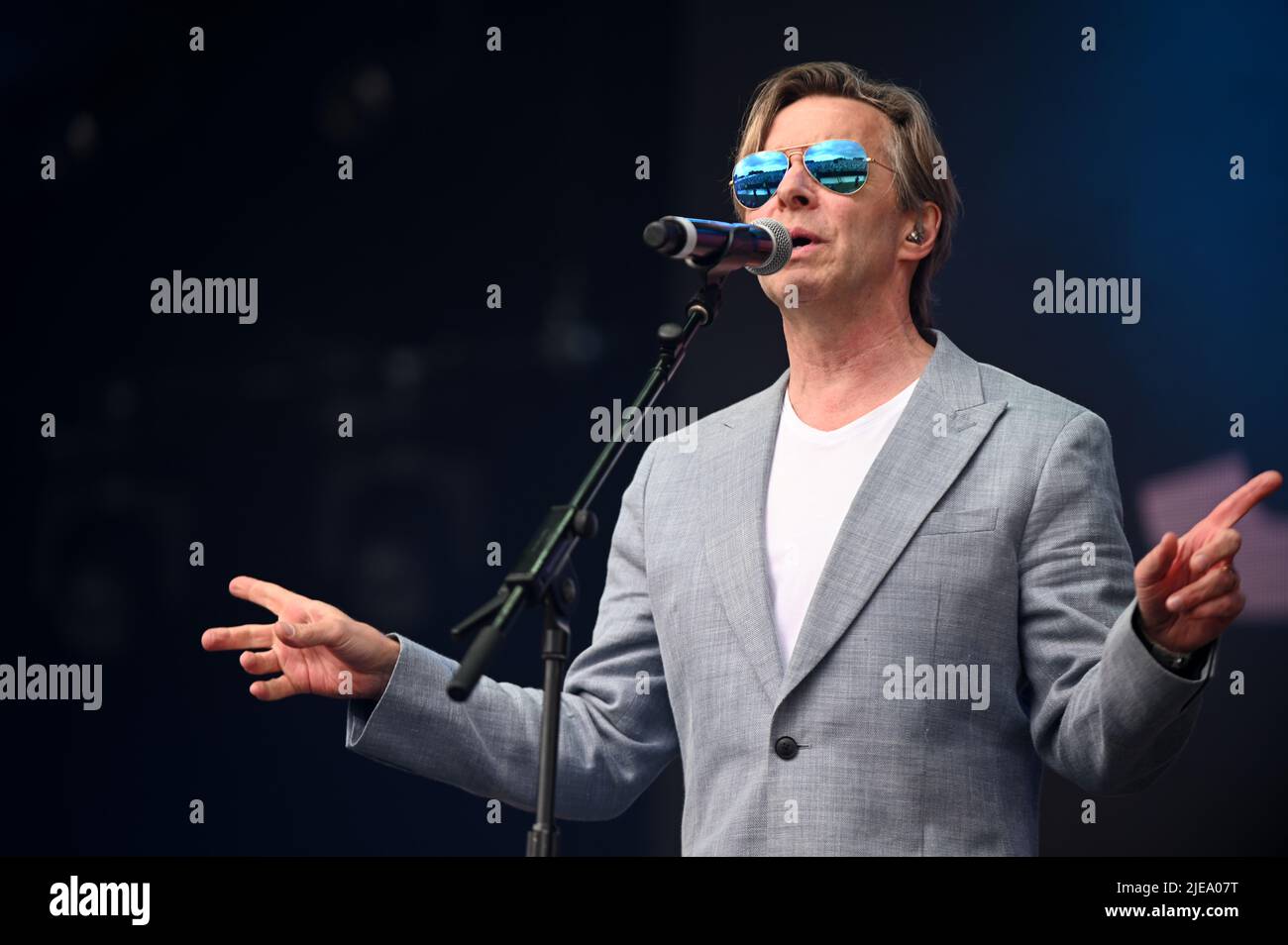 Clark Datchler lead singer of Johnny Hates Jazz performs at Lets Rock ...