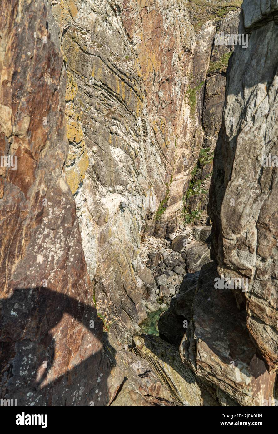rock formation, lichen, gogarth Stock Photo - Alamy