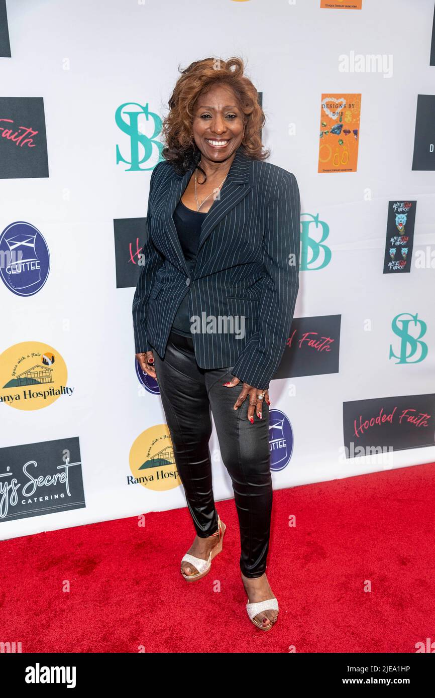 Pasadena, USA. 25th June, 2022. Ola Mack - Sponsor "Glutee" attends ...