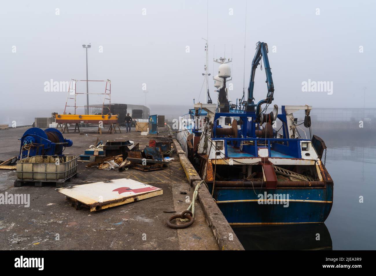 trawler with lifting gear Stock Photo - Alamy