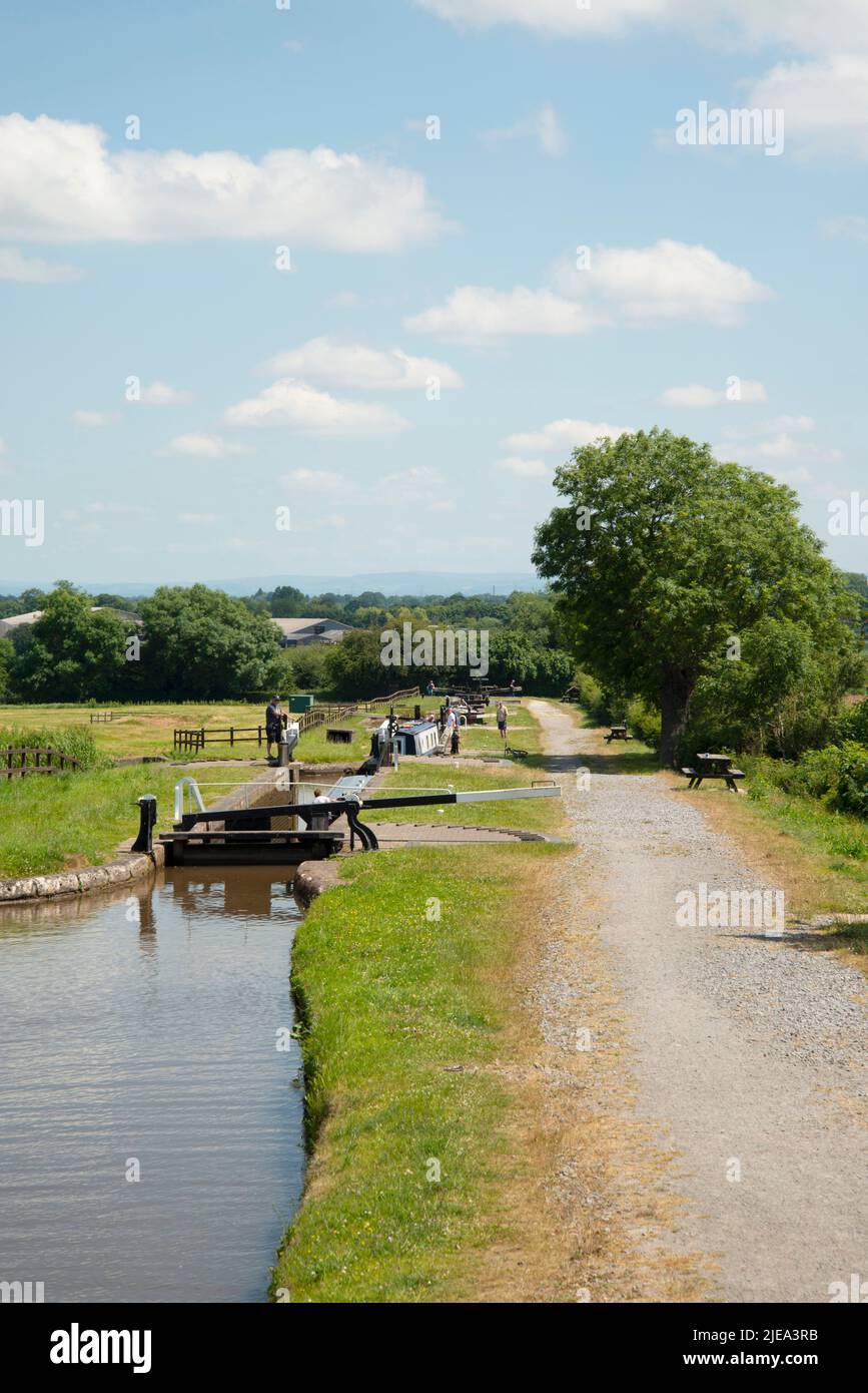 Hurleston Locks on the Shropshire Union canal Stock Photo - Alamy