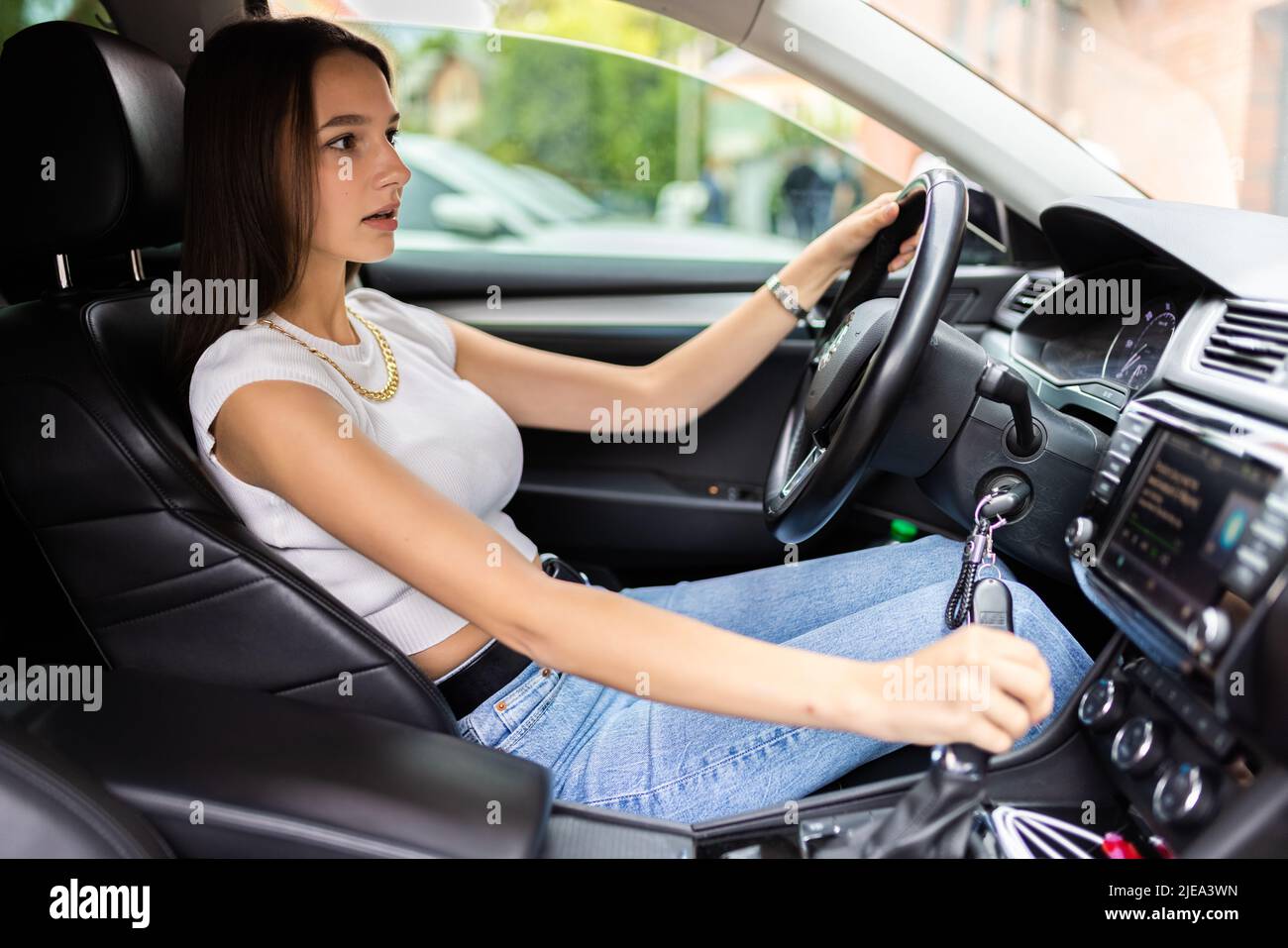 Gear stick girl hi-res stock photography and images - Alamy