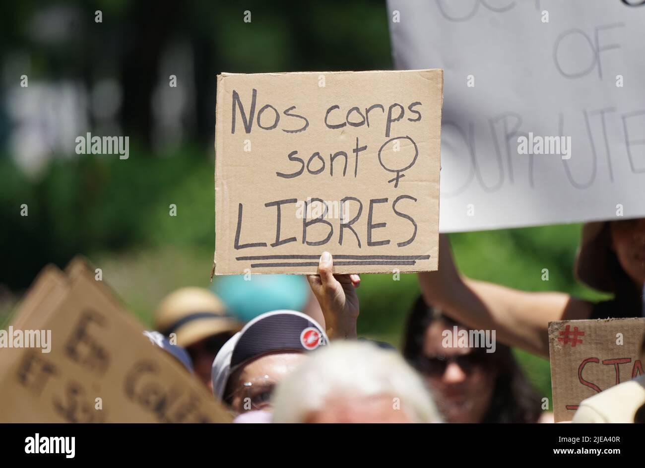 Pro-choice protest demonstration in downtown Montreal.Quebec,Canada ...
