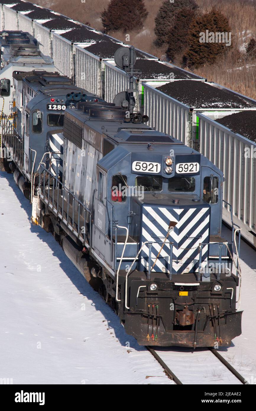 Train hauling coal, E USA, by Dembinsky Photo Assoc Stock Photo - Alamy