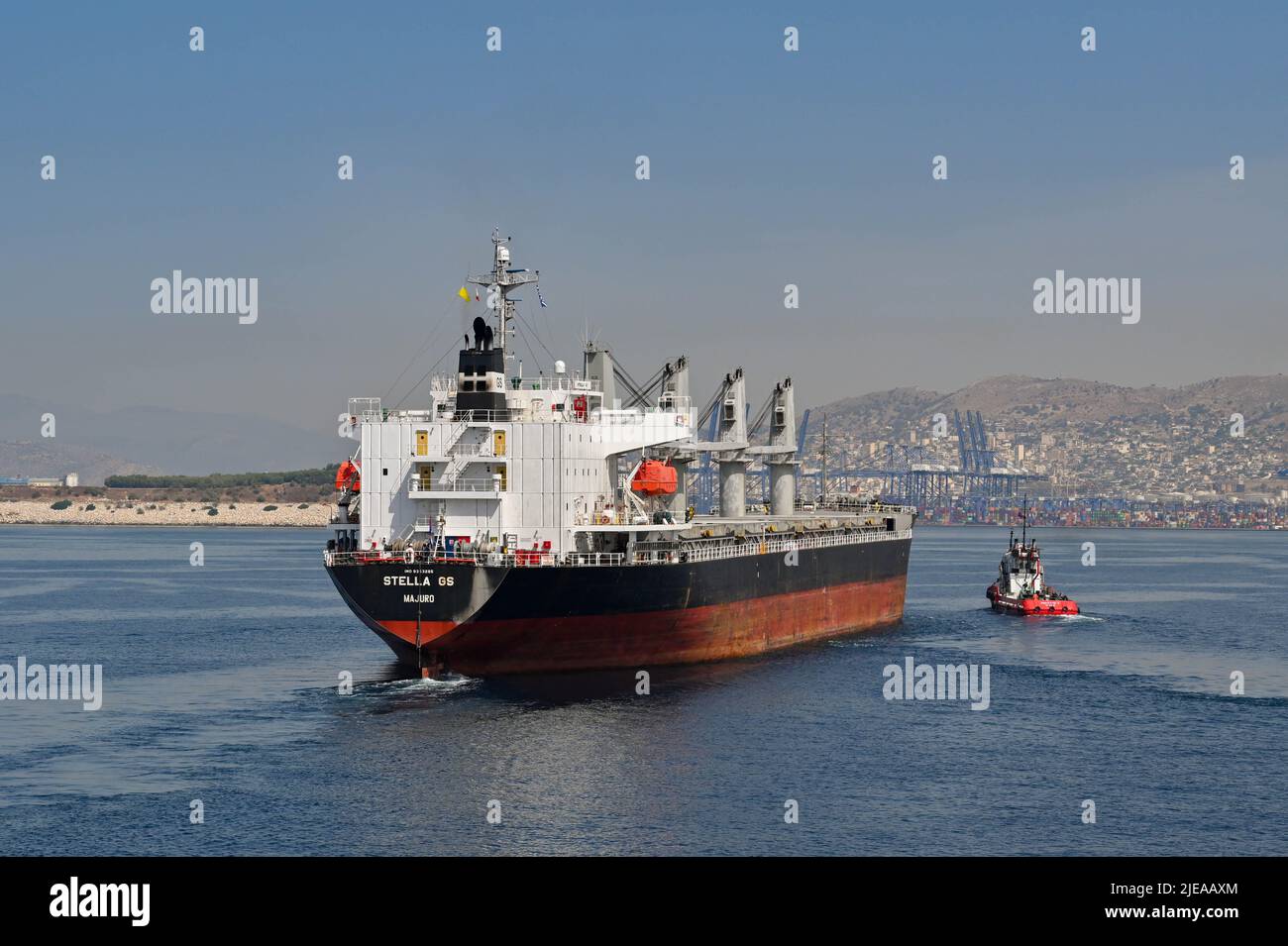 Piraeus, Athens, Greece - June 2022: Large cargo ship Stella GS being ...