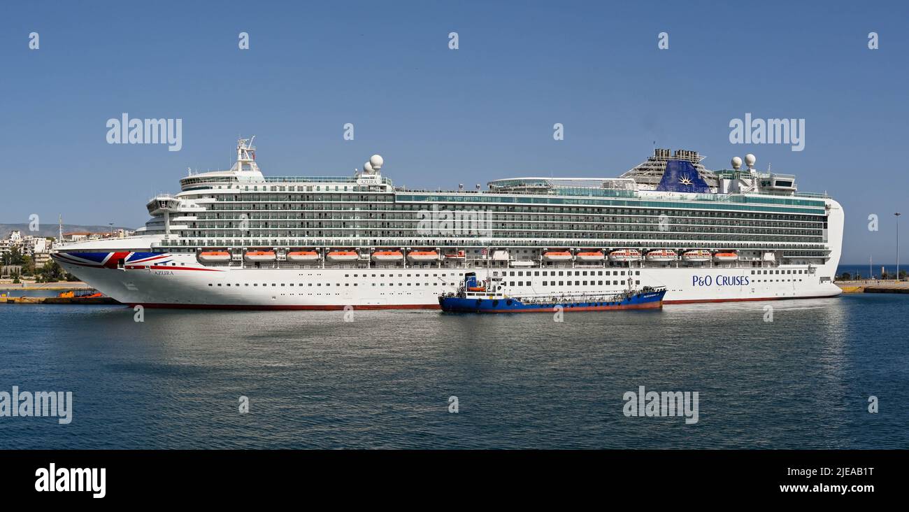 Piraeus, Athens, Greece - June 2022: P&O cruise ship Azura moored in ...