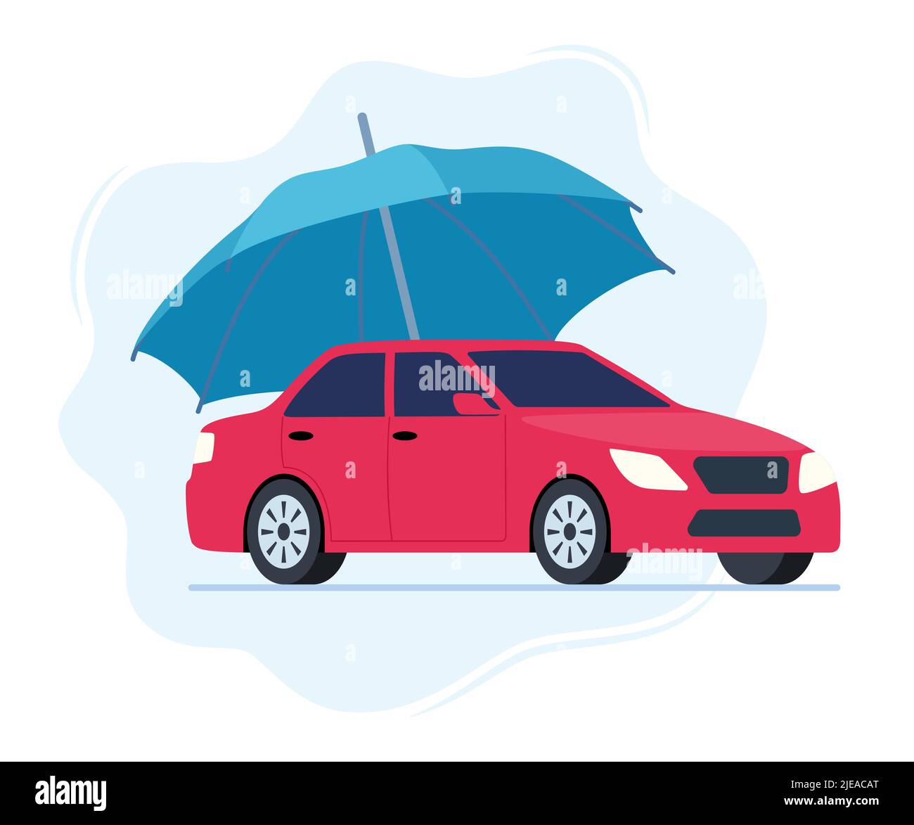 Car insurance concept illustration. Umbrella that protects automobile ...