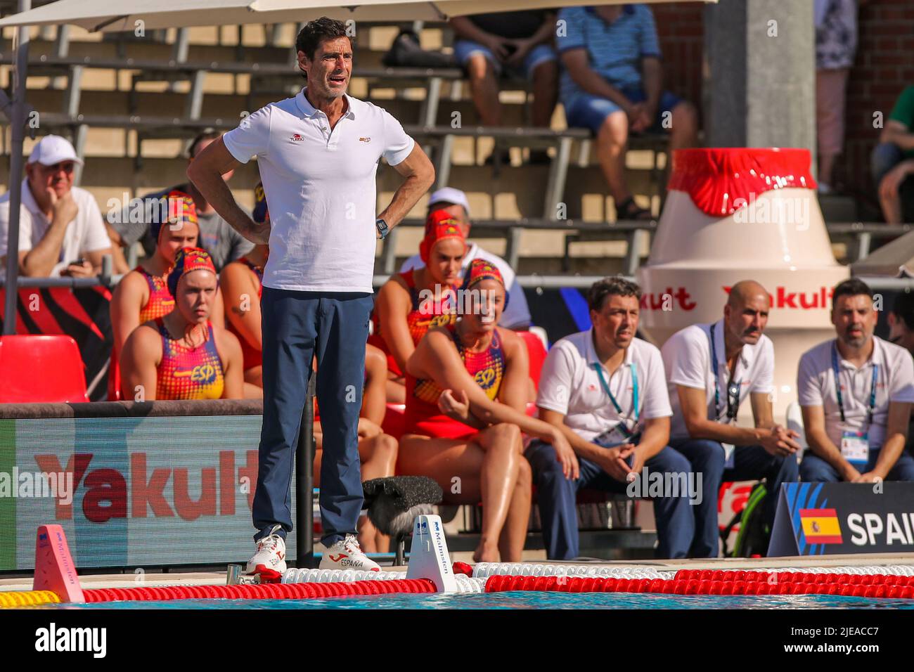 BUDAPEST, HUNGARY - JUNE 26: Head coach Miguel Angel Oca Gaia of Spain ...