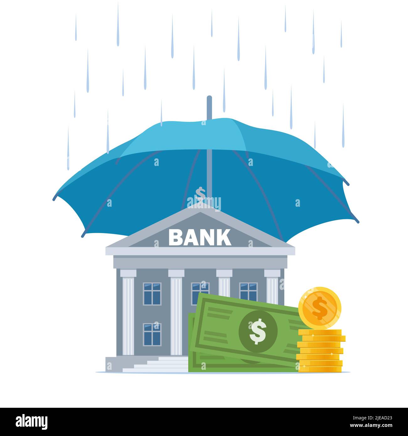 Money under umbrella. Concept of money protection, financial savings ...