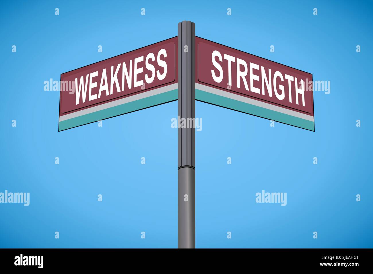Weakness on one side with Strength another direction, chrome road sign ...