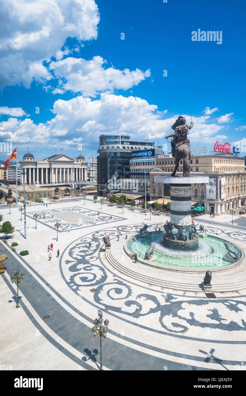 Skopje, Macedonia - June 2022: Alexander the Great Makedonski monument ...
