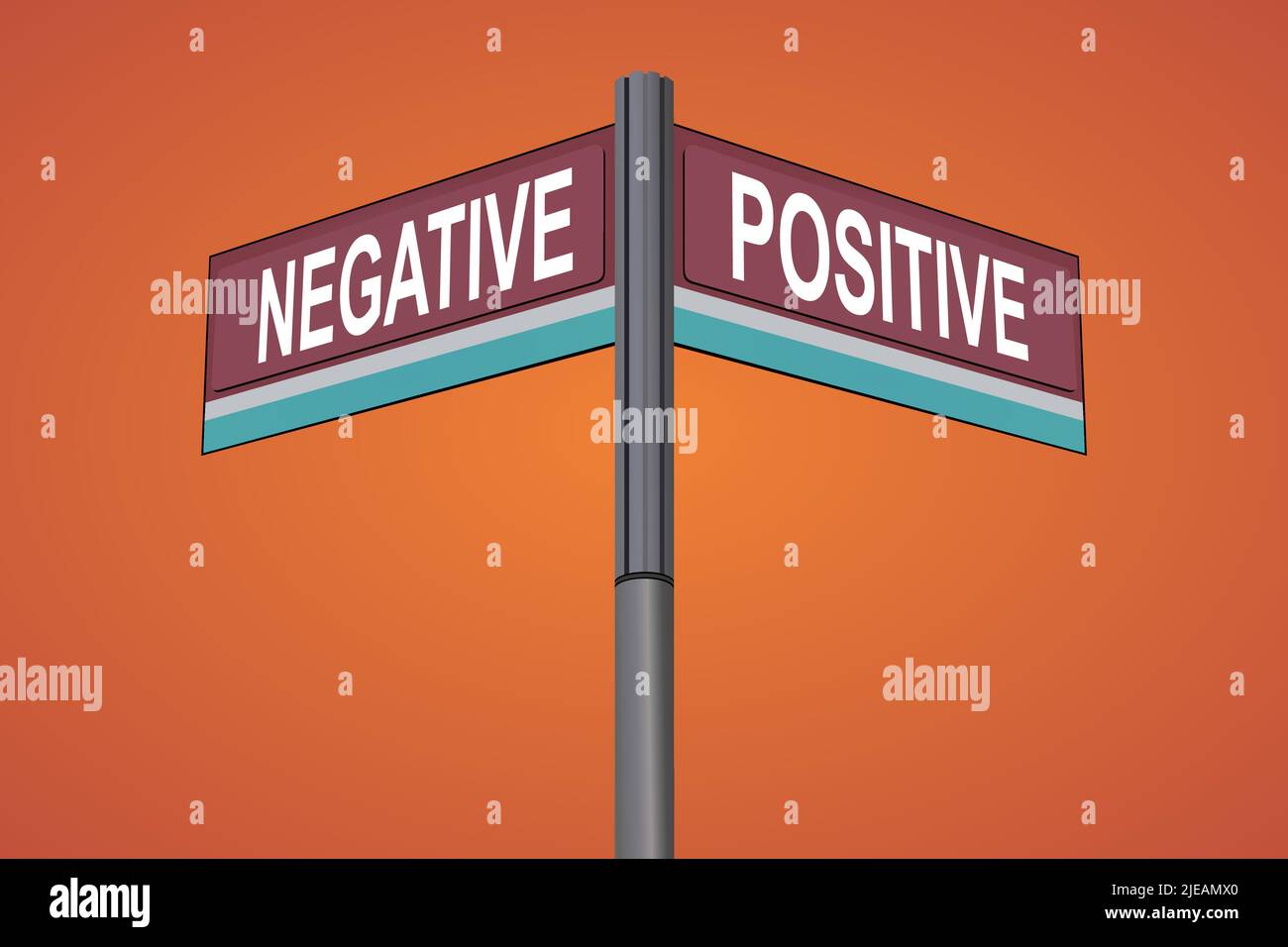 Negative on one side with Positive another direction, chrome road sign ...