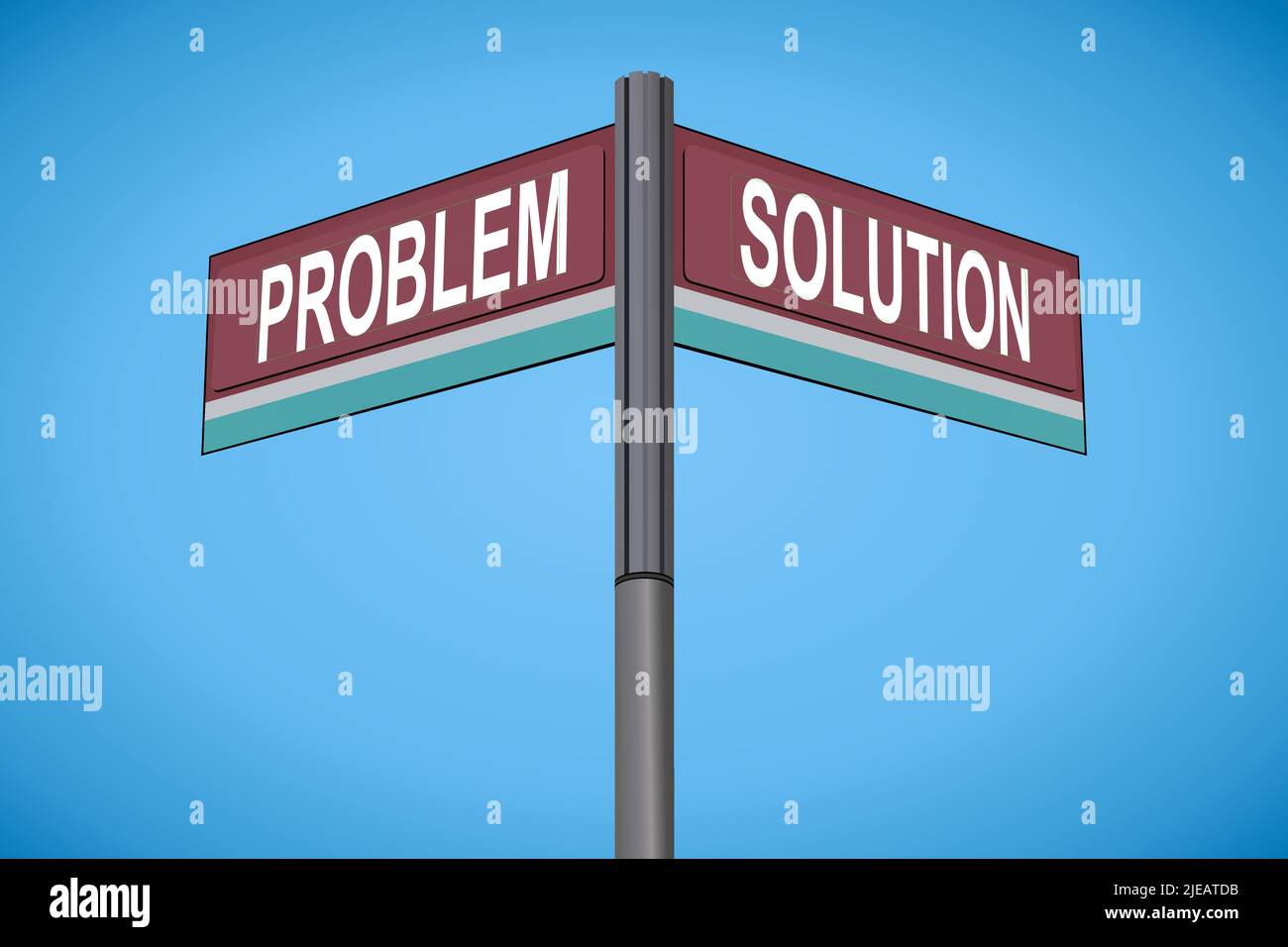 Problem on one side with Solution another direction, chrome road sign ...