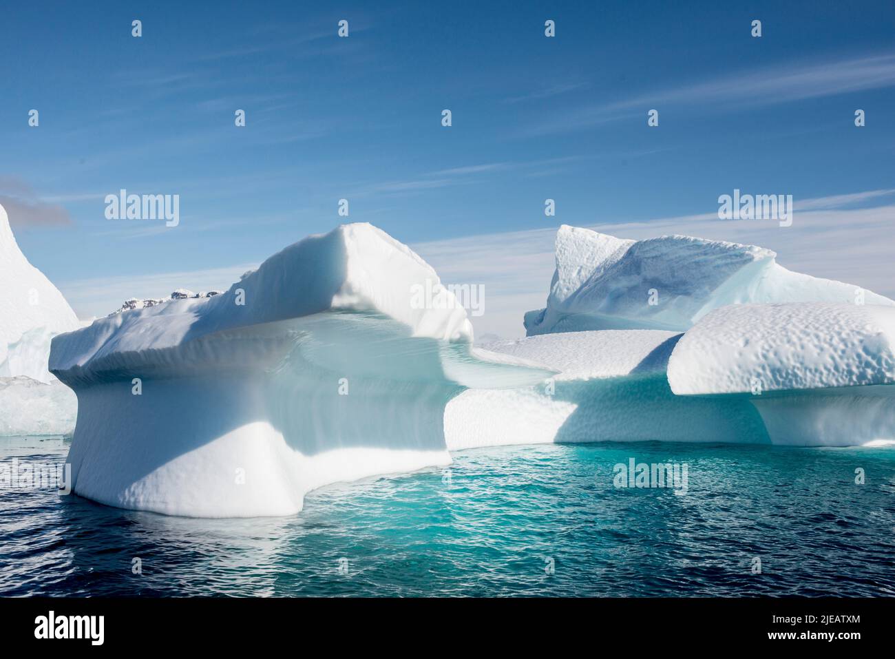 The Iceberg graveyard, Pleneau bay Port Charcot Antarctic peninsula ...