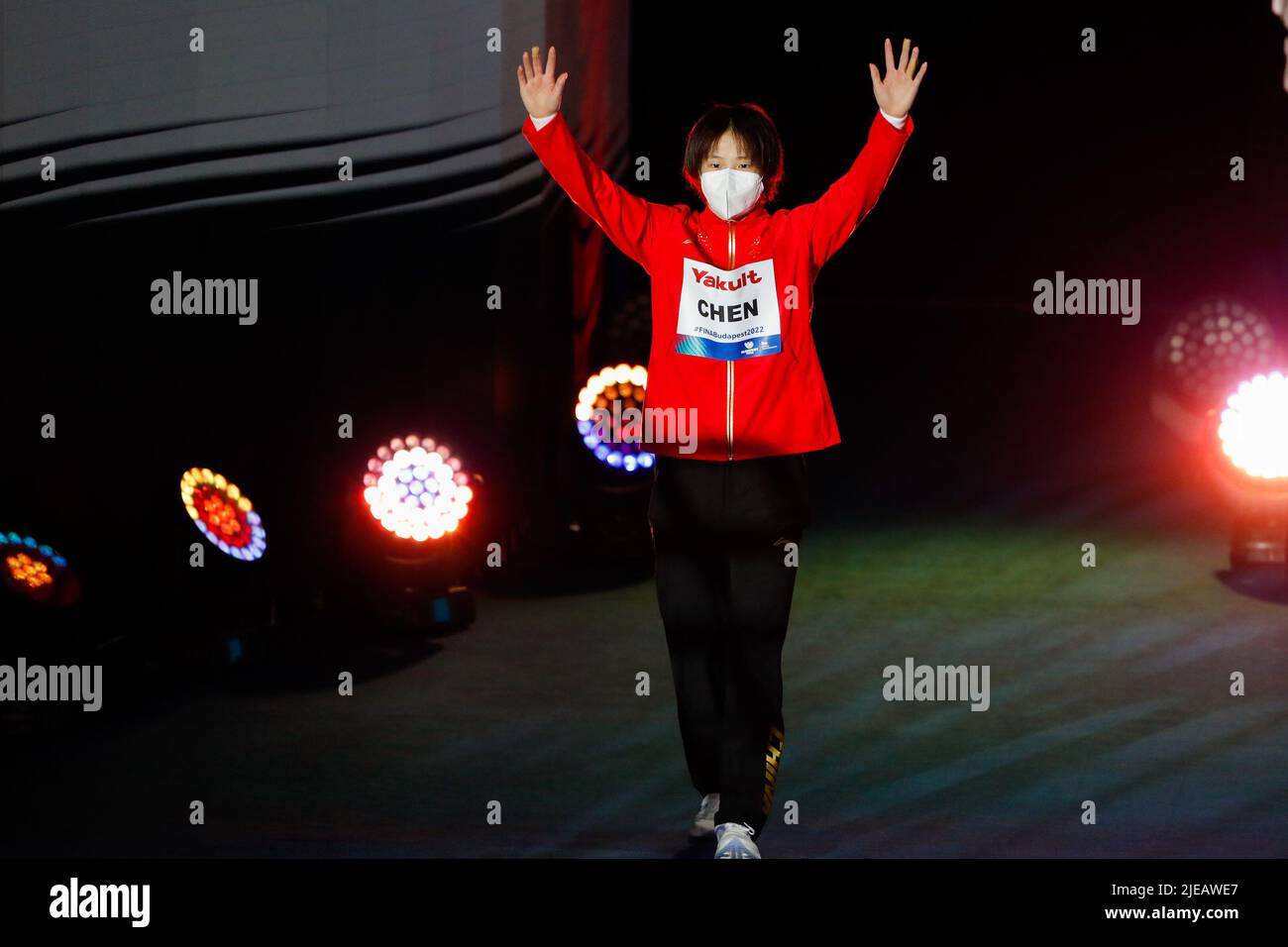 BUDAPEST, HUNGARY - JUNE 26: Yuxi Chen of China before competing at the ...