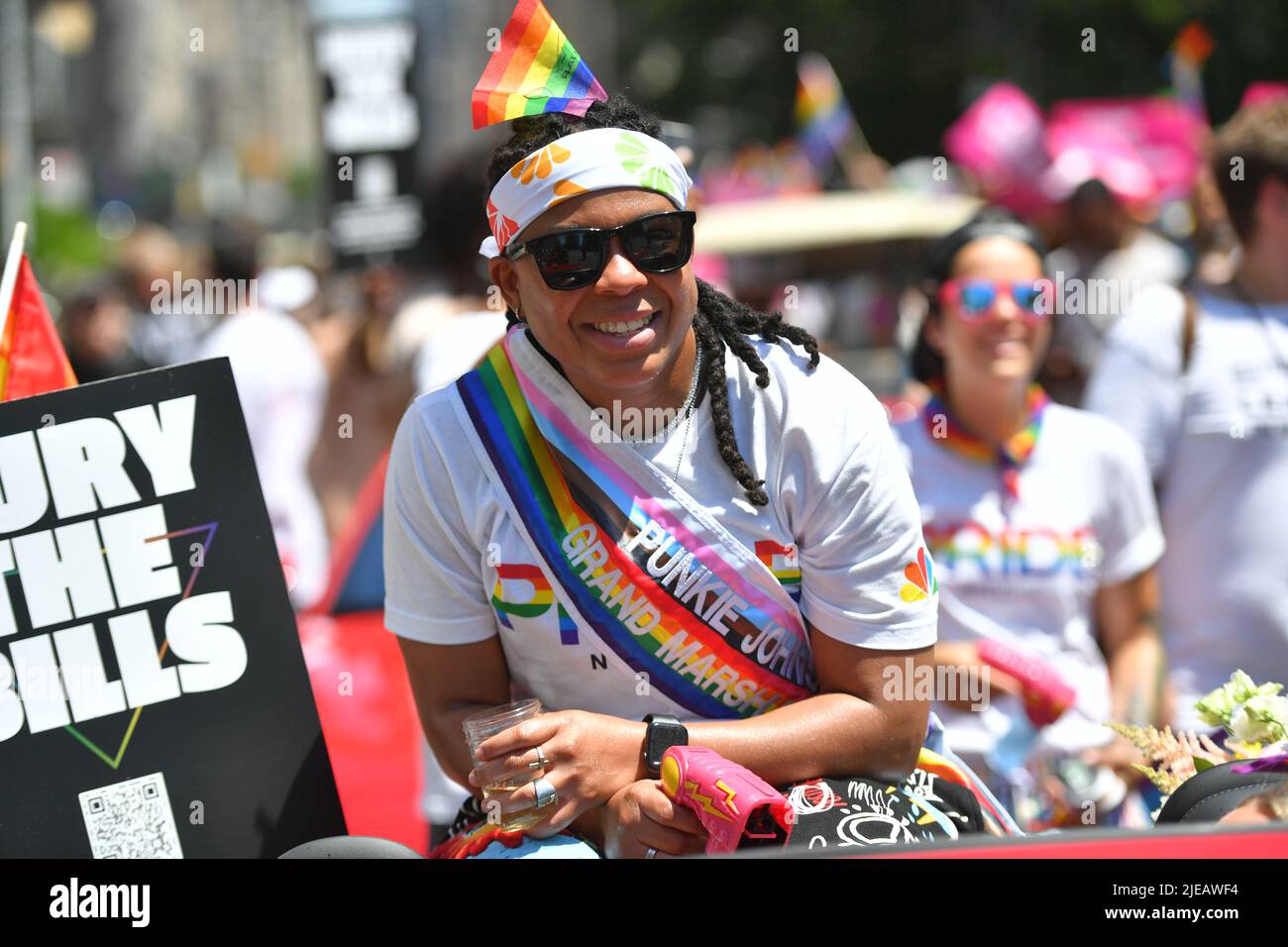 Grand Marshal Punkie Johnson participates in the NYC Pride March on ...