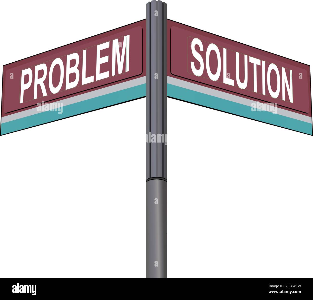 Problem on one side with Solution another direction, chrome road sign ...