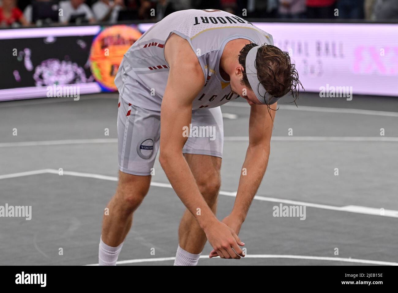 Belgium's Thibaut Vervoort pictured during a 3x3 basketball game ...