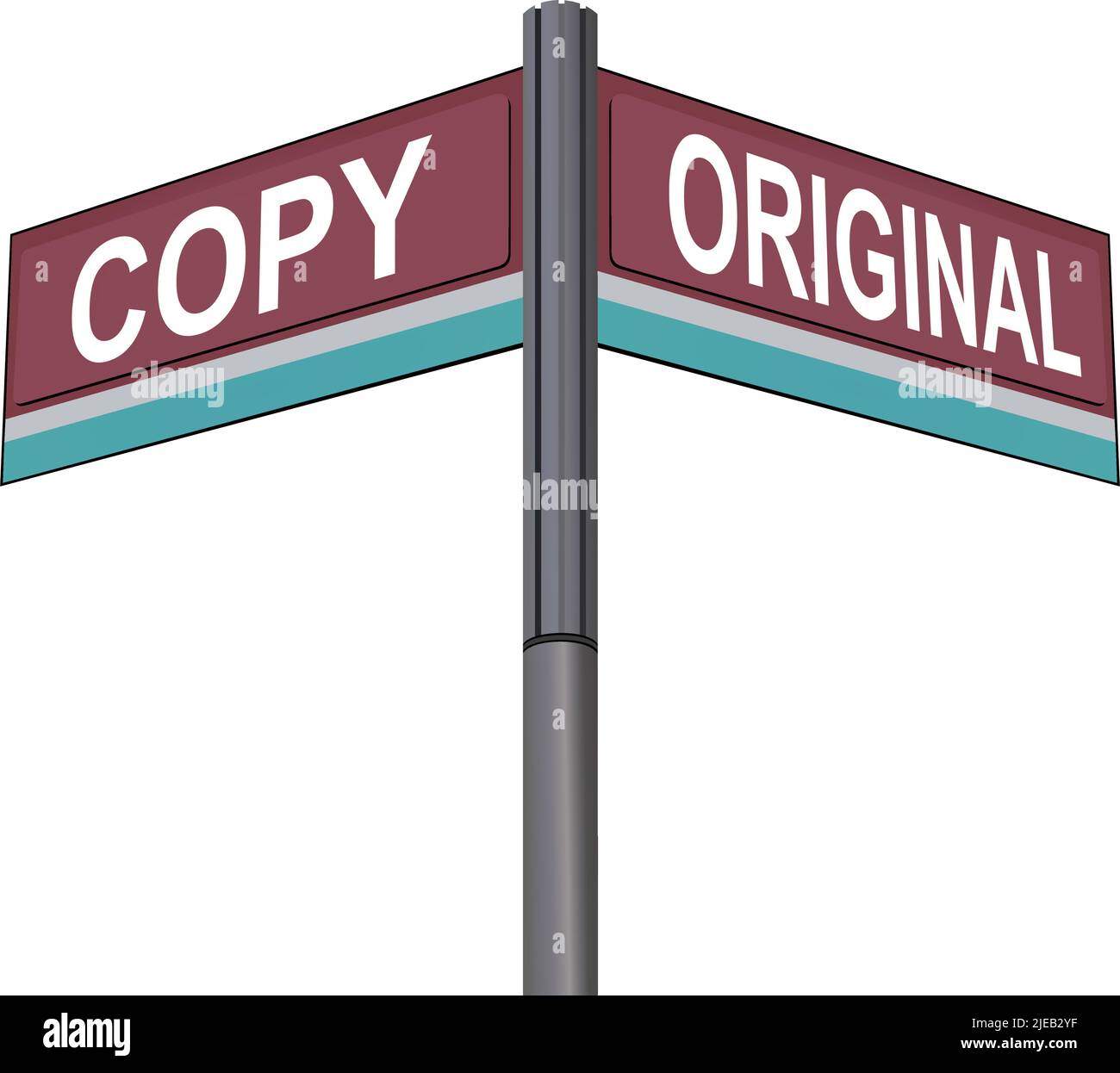 Copy on one side with Original another direction, chrome road sign ...