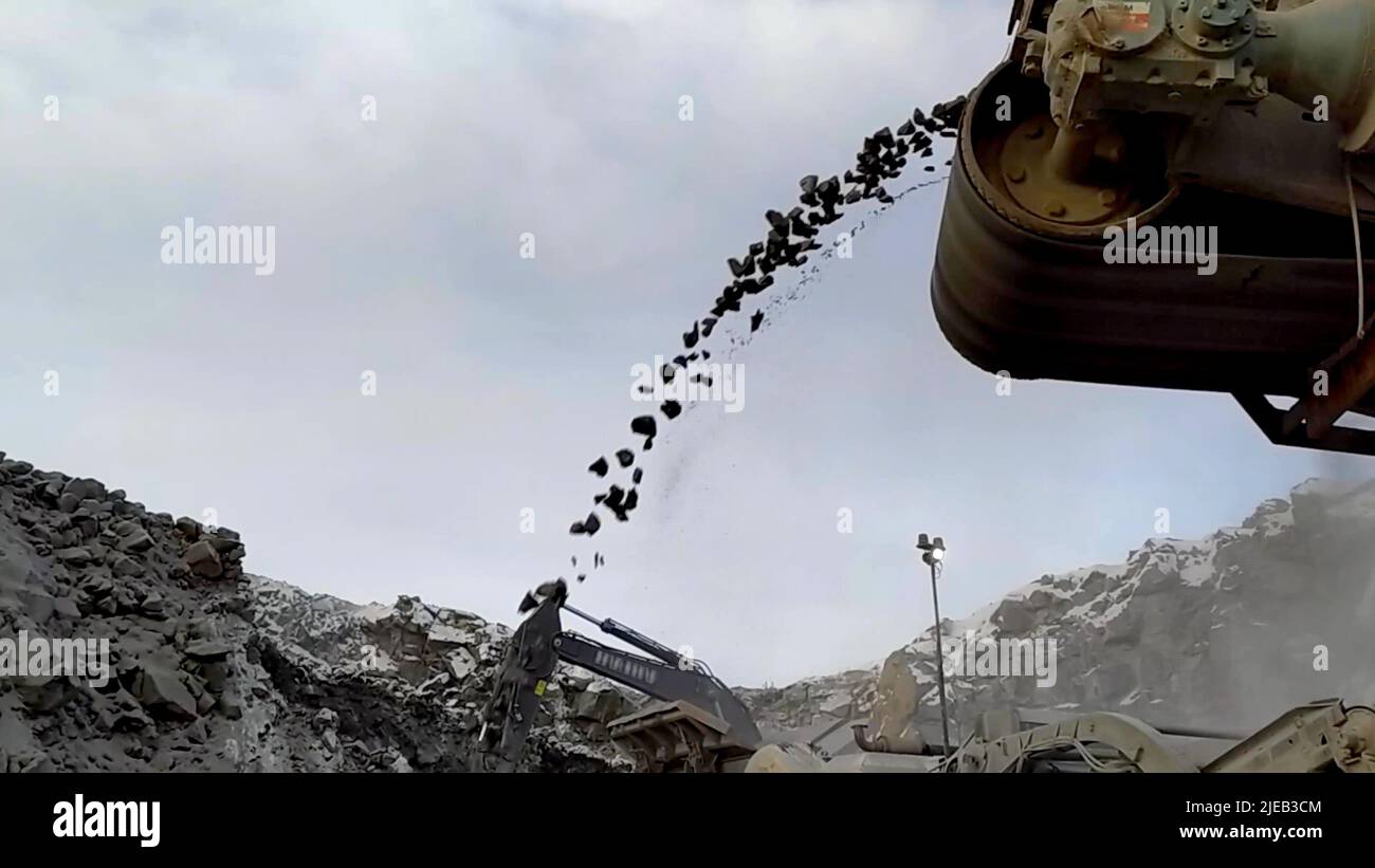 A background photo with stone crushing Stock Photo - Alamy