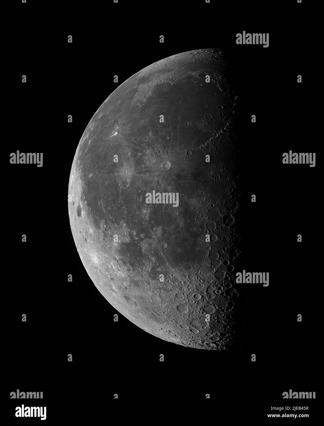 This photograph of The Moon was imaged in small sections through a ...