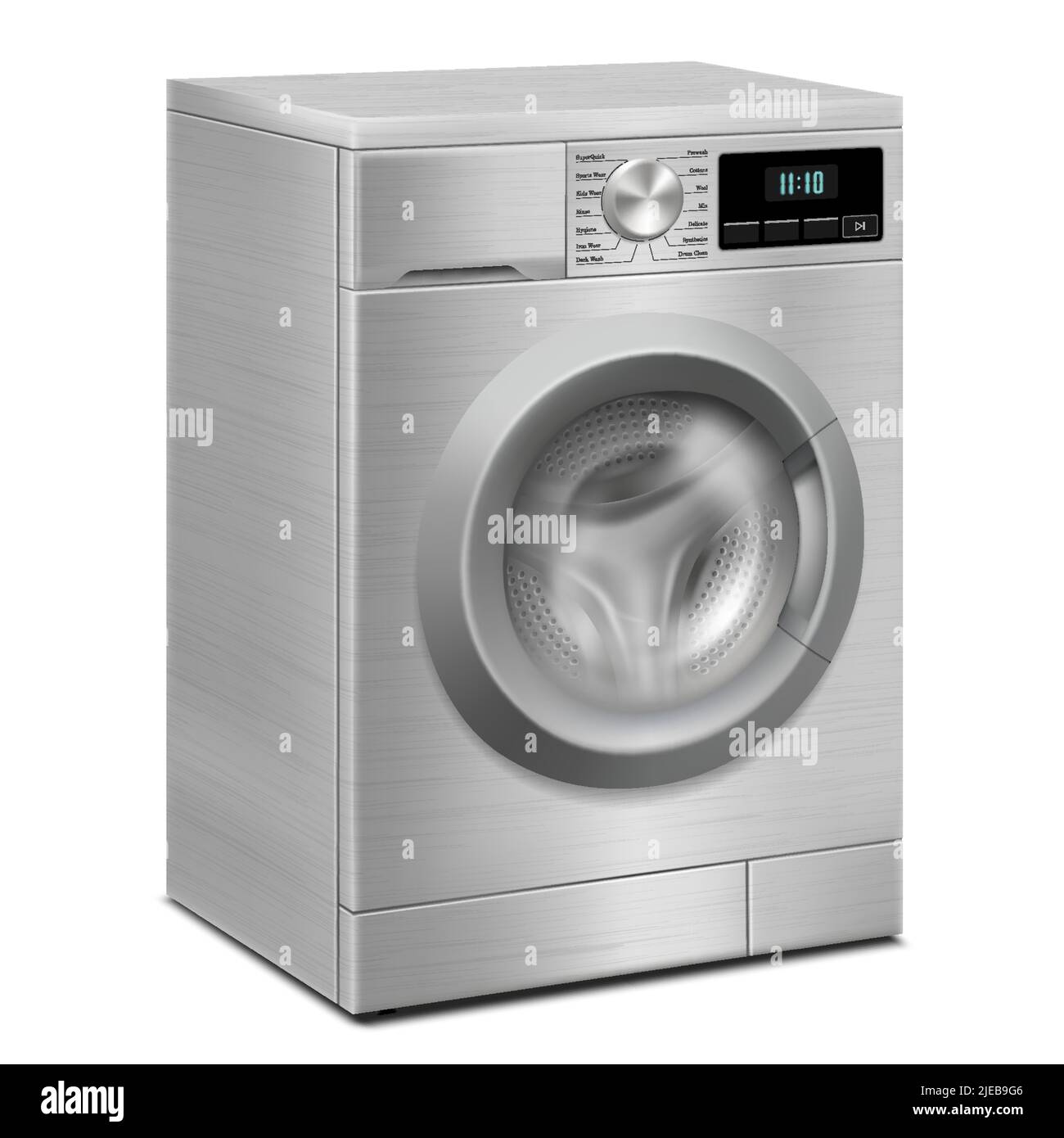 Washing machine isolated on white background. Modern, realistic 3d ...