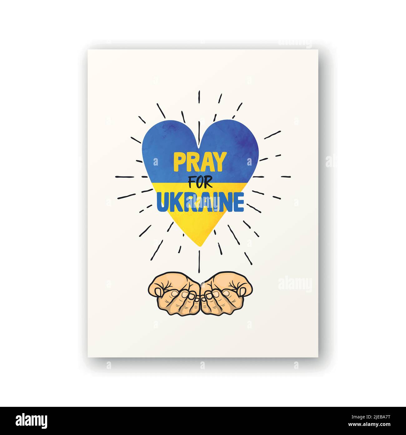 Pray for Ukraine. Palms with Ukranian Flag. Symbol of Struggle, Protest ...