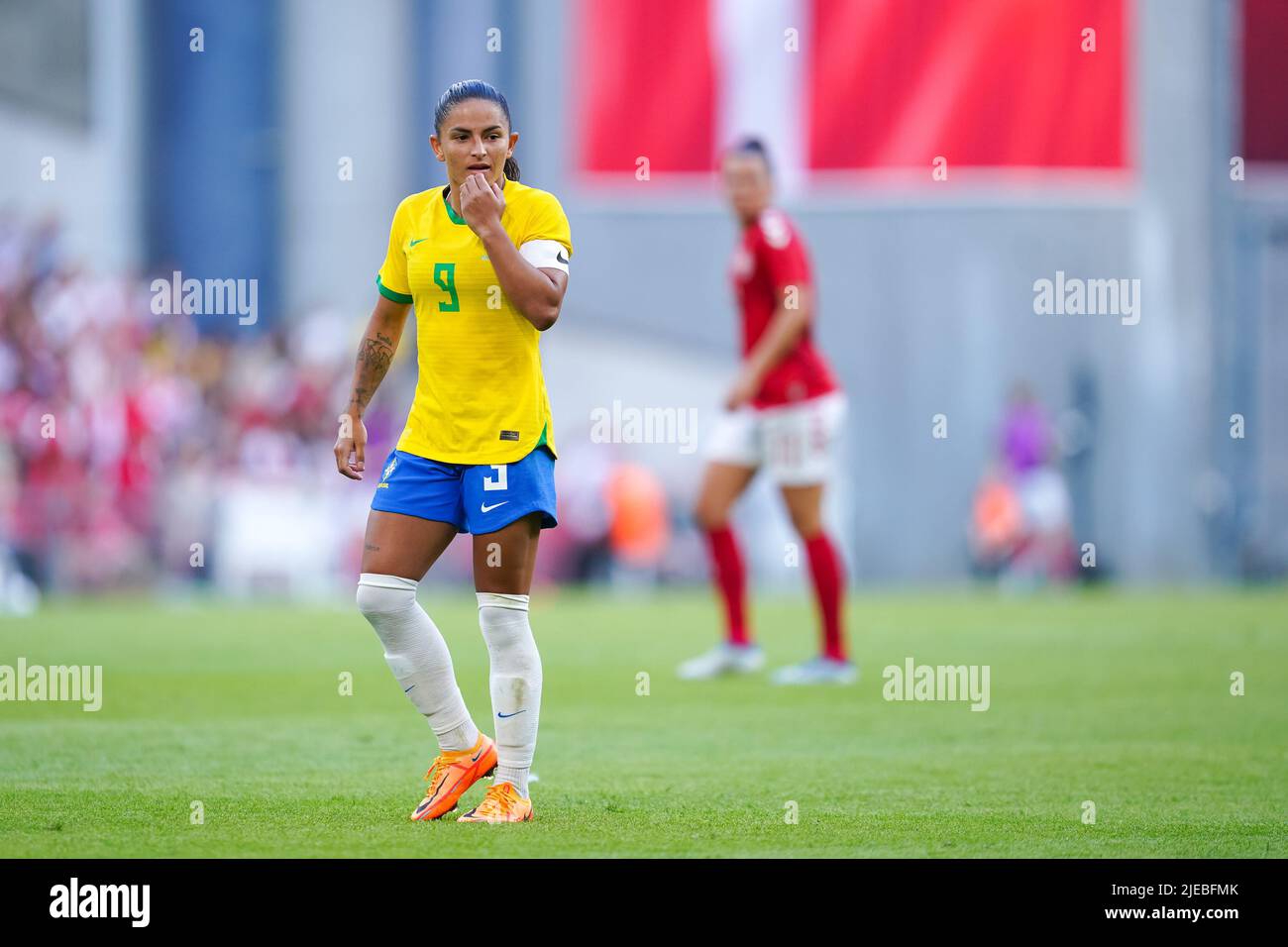 Copenhagen, Denmark. 24th June, 2022. Debinha (9 Brazil) looks on ...